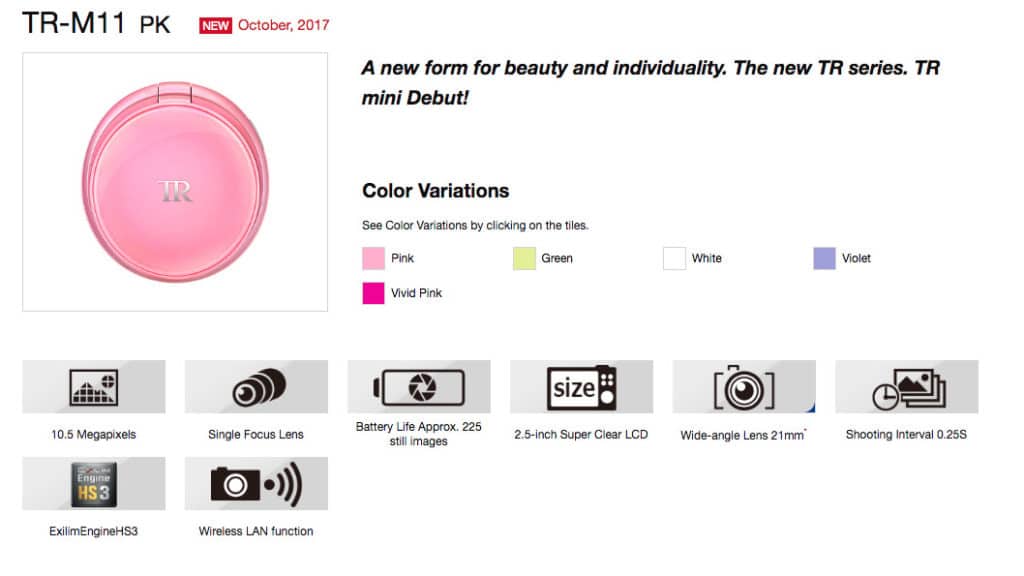 Casio TR mini (TR-M11) is a clamshell selfie camera - GadgetMatch