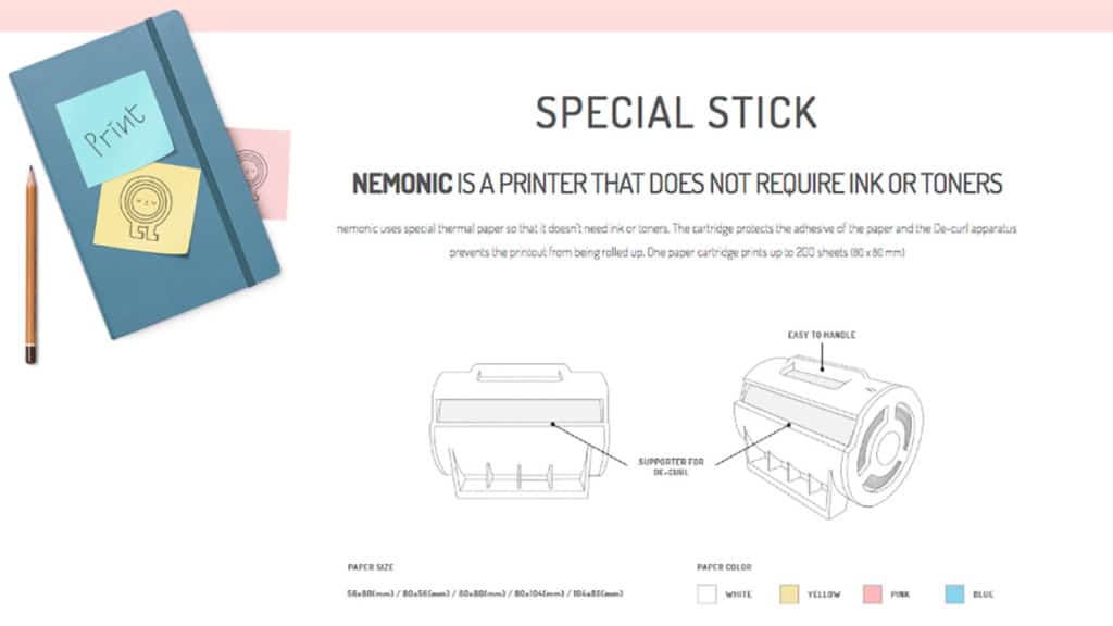 Nemonic mini printer prints sticky notes, doesn't need ink! - GadgetMatch