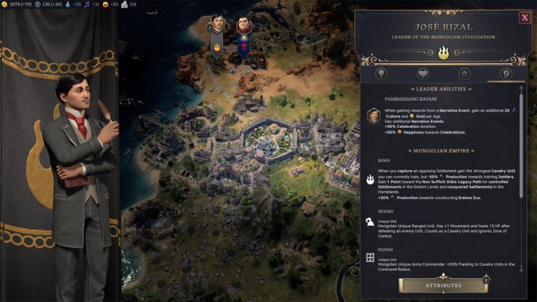 I played Jose Rizal in Civilization VII, and he's just a perfect leader ...