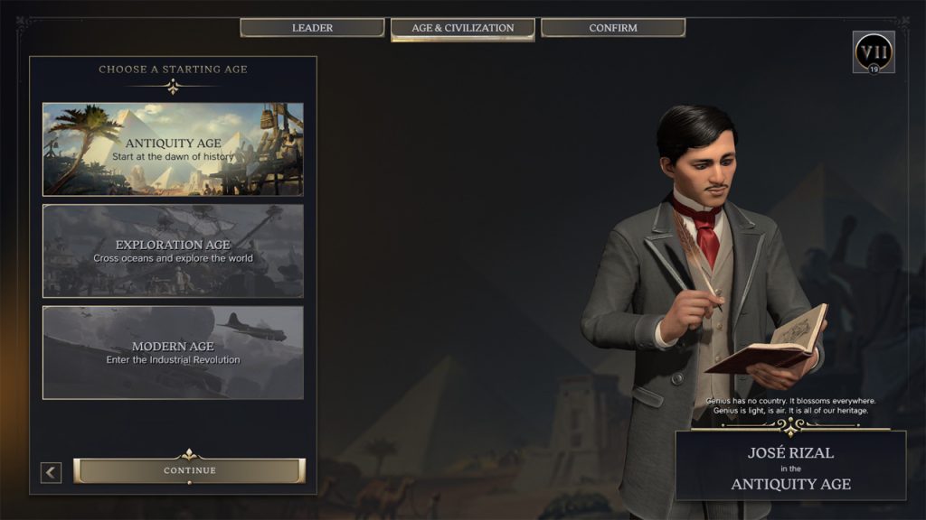 I played Jose Rizal in Civilization VII, and he's just a perfect leader ...
