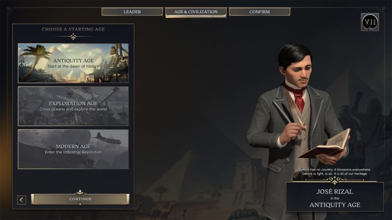 I played Jose Rizal in Civilization VII, and he's just a perfect leader ...