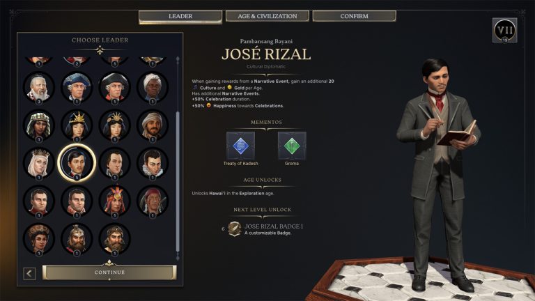 I played Jose Rizal in Civilization VII, and he's just a perfect leader ...