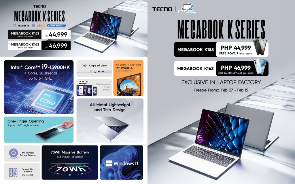 TECNO's MEGABOOK laptops are now available in the Philippines - GadgetMatch